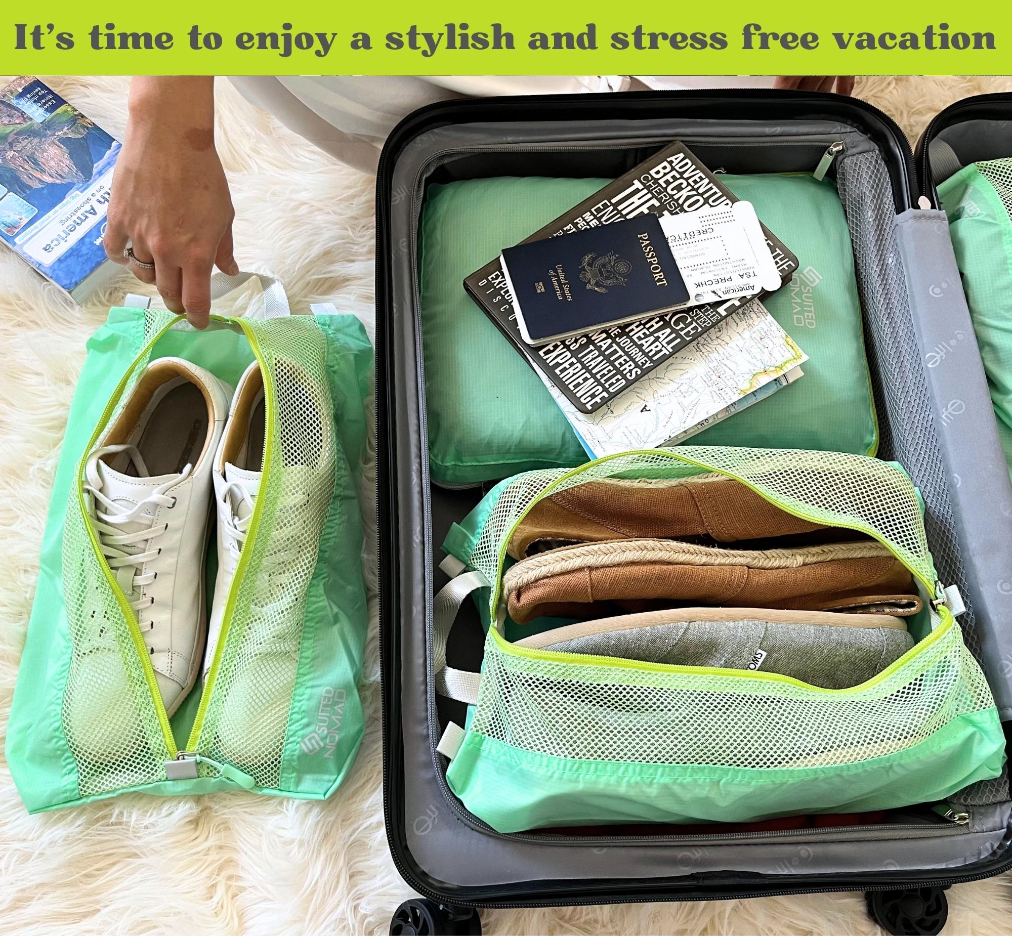 Shoe Bags for Travel, Extra Large Shoe Packing Cubes Pouch Set ...