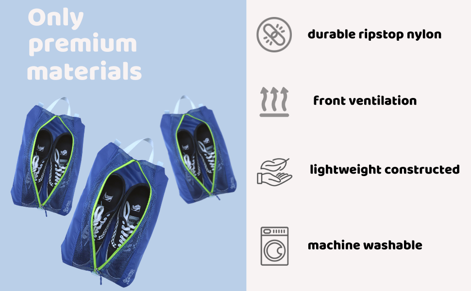 Shoe Bags for Travel, Extra Large Shoe Packing Cubes Pouch Set ...